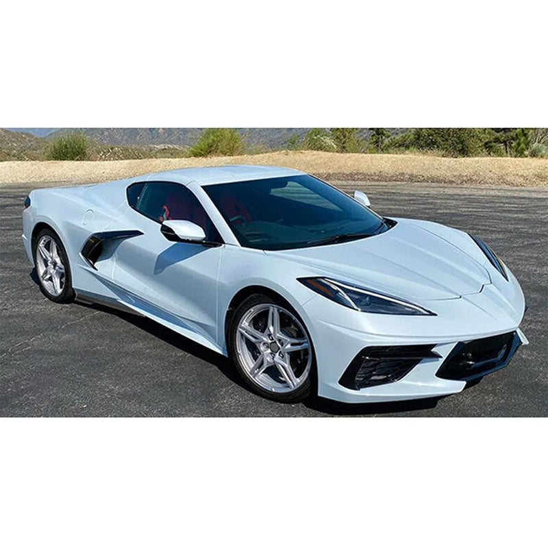 20 23 Chevy Corvette C8 Ik Style Winglet Side Skirt Extension Carbon