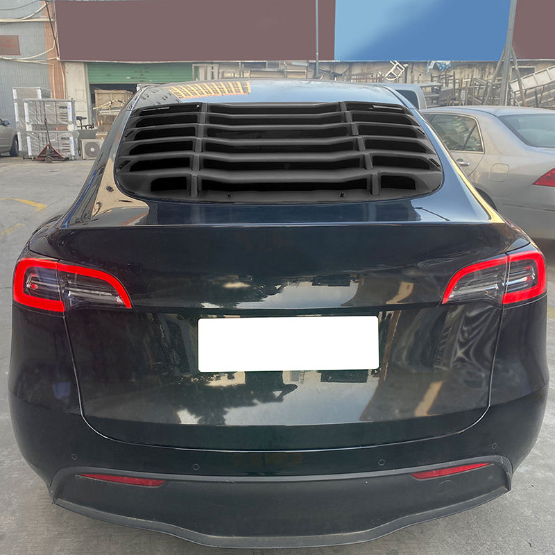 20-23 Tesla Model Y Rear Window Louver Sun Shade Cover Vent - Matte Bl ...
