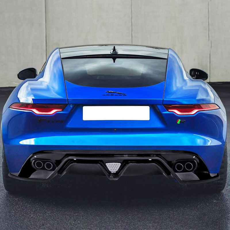 14-20 Jaguar F-Type Rear Diffuser Bumper Valance + LED - Carbon Fiber ...