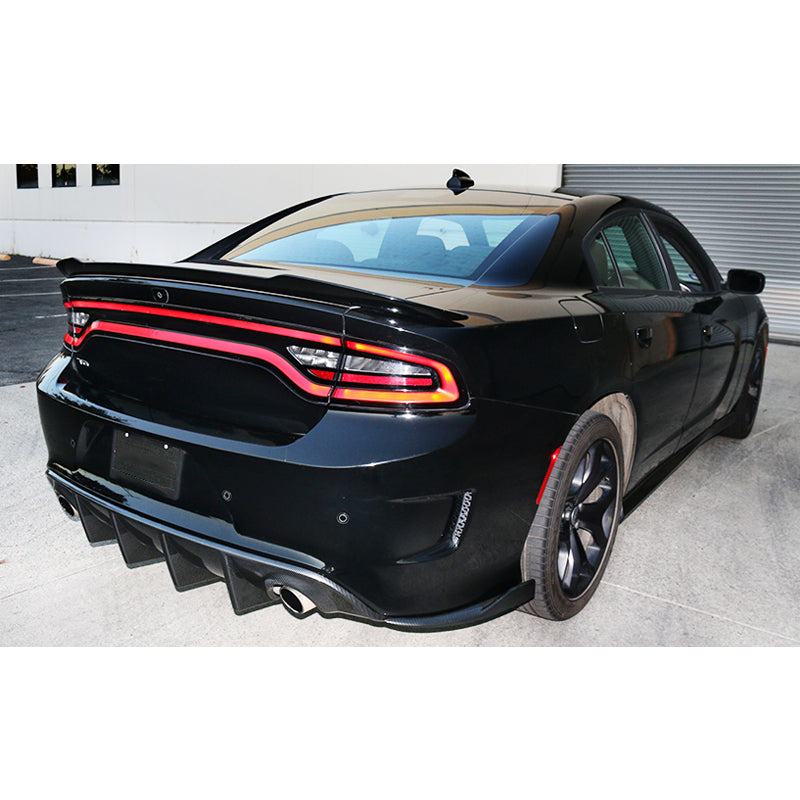 15-20 Dodge Charger V2 Style Rear Bumper Lip Side Apron - Carbon Fiber ...
