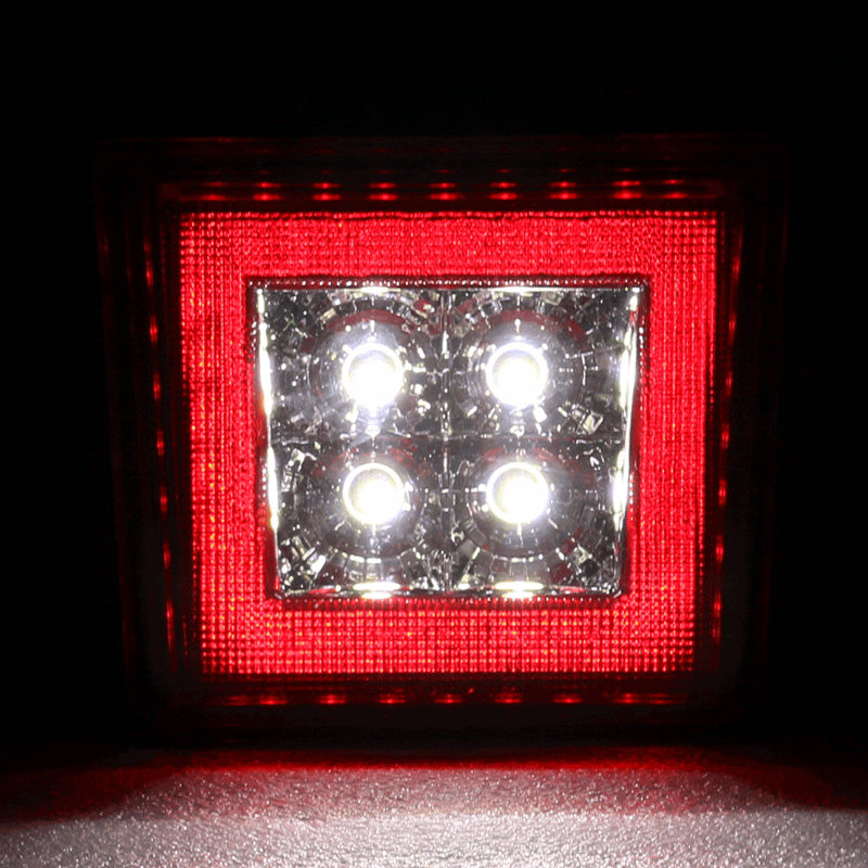 Universal Square Smoke LED Rear Tail Third 3RD Brake Lights Stop Safet ...