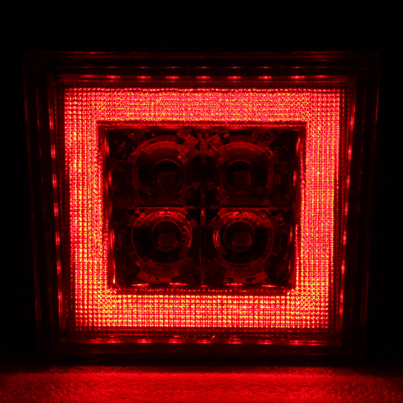 Universal Square Smoke LED Rear Tail Third 3RD Brake Lights Stop Safet ...